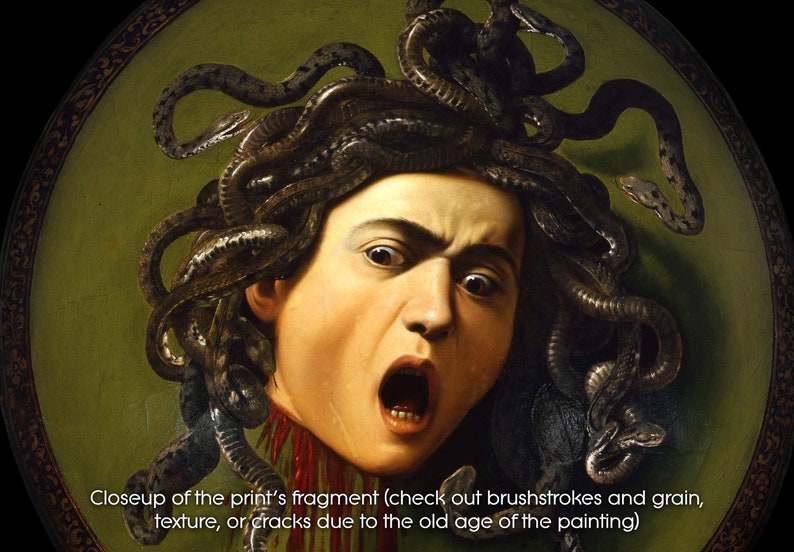 Medusa by Caravaggio Canvas Print (1598) • Classical Fine Art Print ...