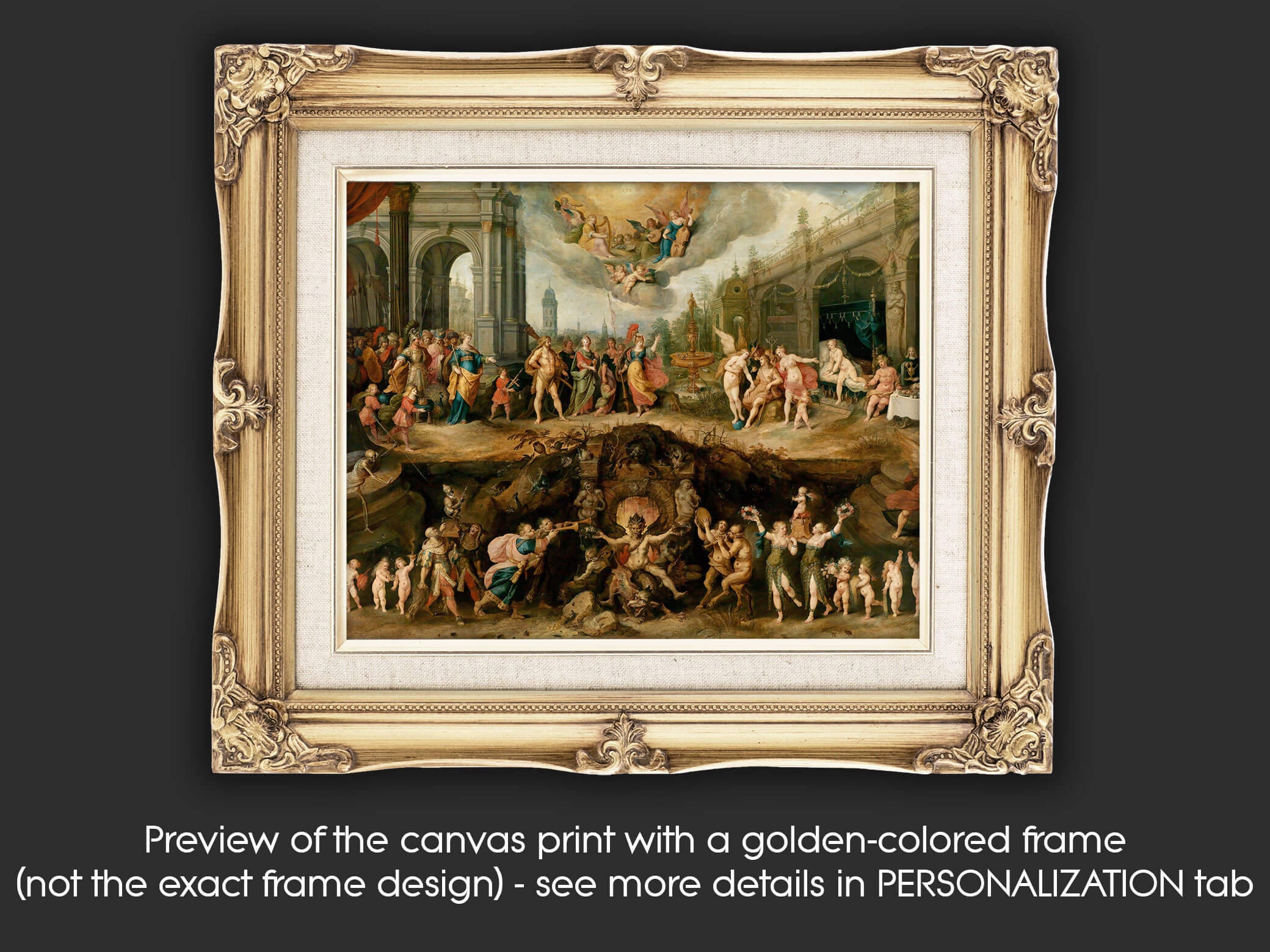 Mankind's Eternal Dilemma by Frans Francken Canvas Print (1633 ...
