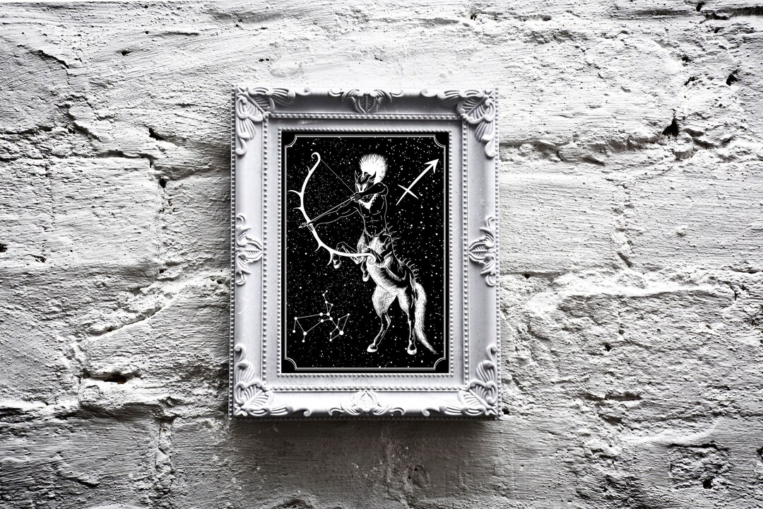 Sagittarius Zodiac Art Print • Astrology Lover • Gothic Home Decor ...