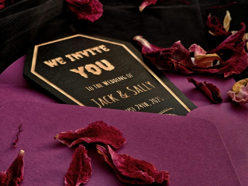 Personalized Coffin Wedding Invitations in Bulk • Wooden Wedding ...