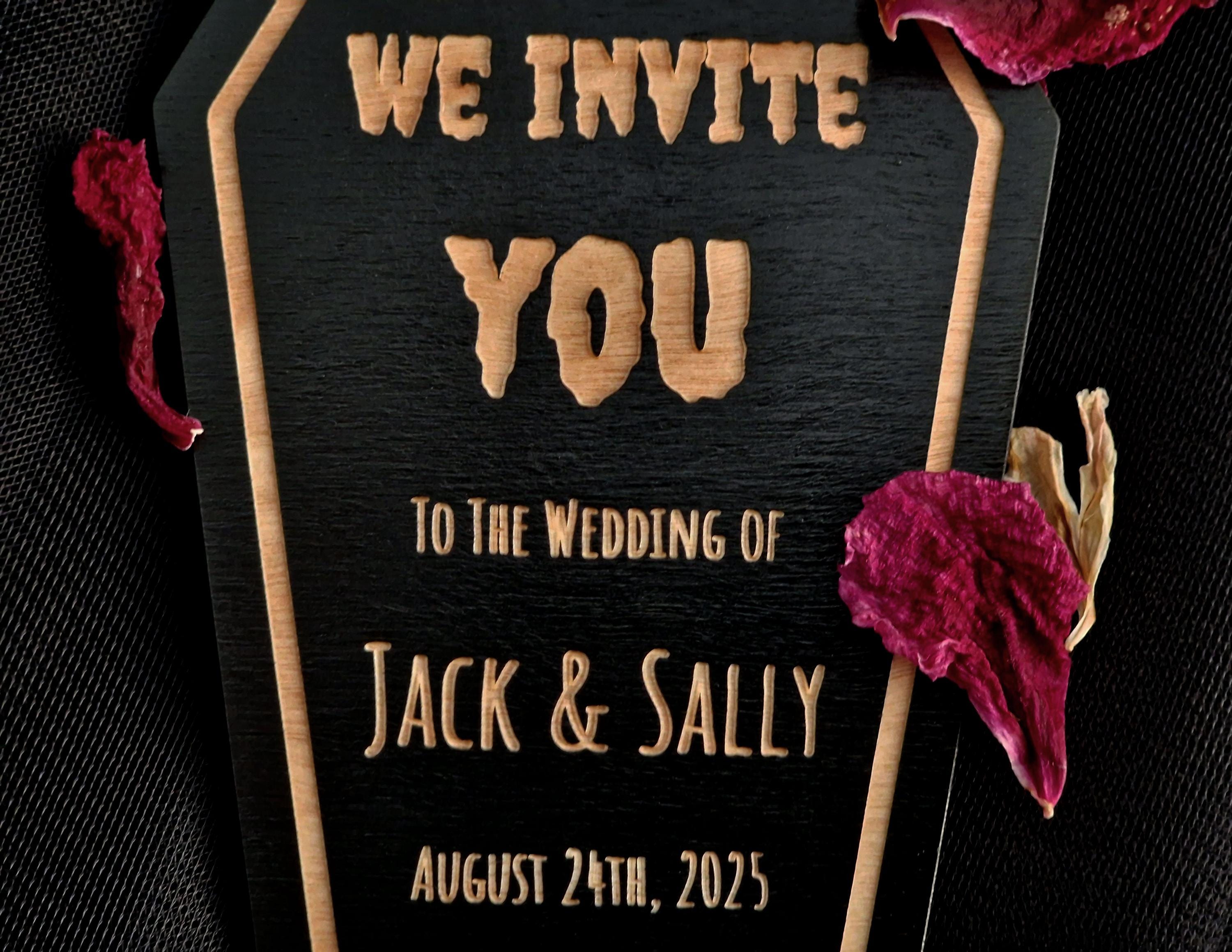 Personalized Coffin Wedding Invitations in Bulk • Wooden Wedding ...