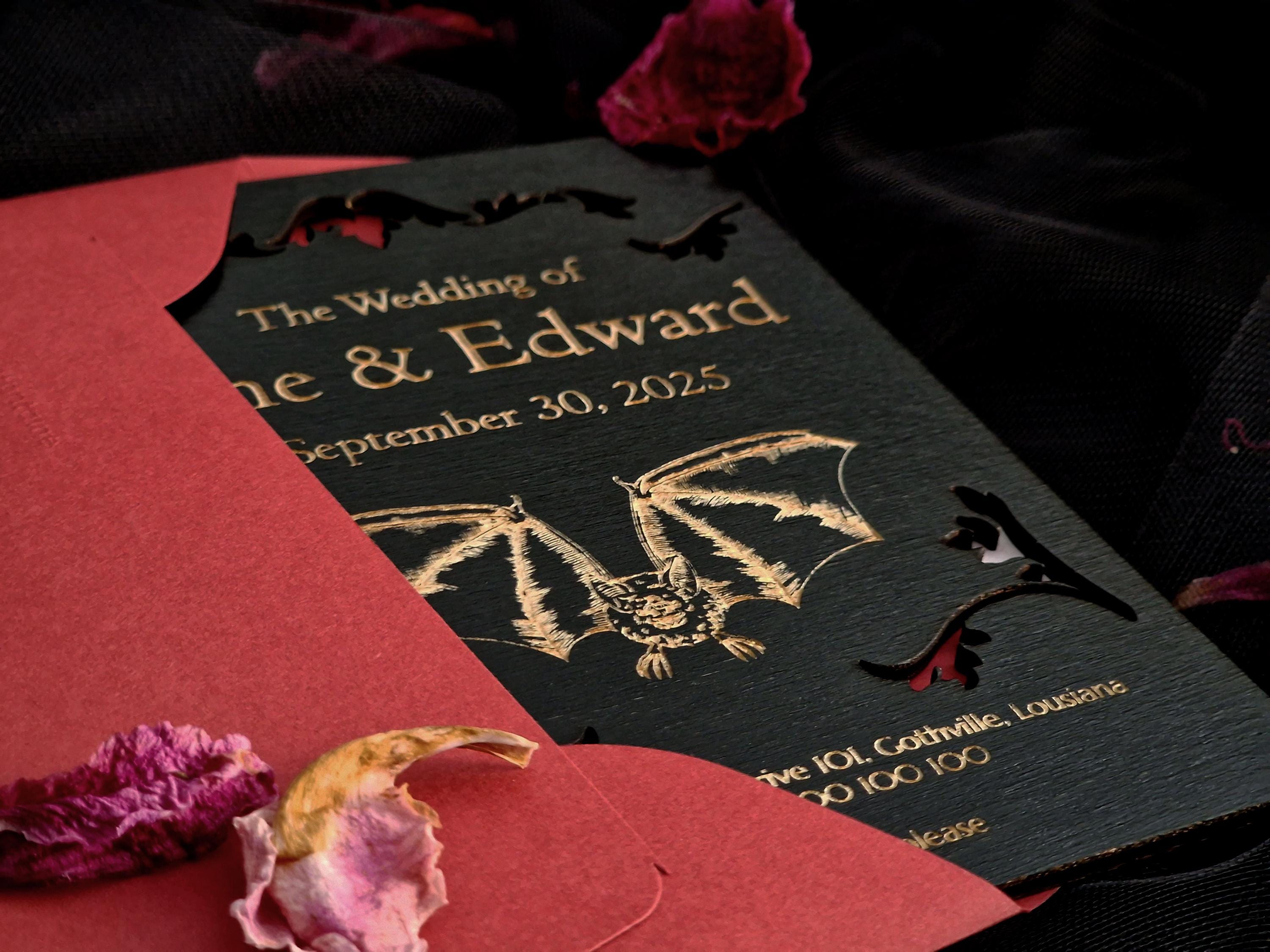 Personalized Bats Wedding Invitations in Bulk • Keepsake Wedding Decore ...