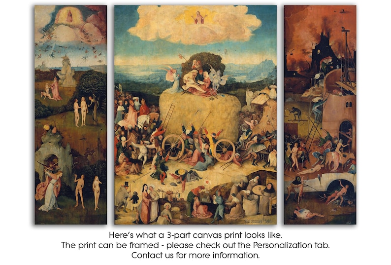 Stretched Canvas Print | the Haywain Triptych by Hieronymus Bosch (1516 ...