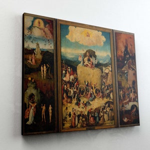 The Haywain Triptych by Hieronymus Bosch (1516) • Classical Art Canvas Print • 3 Piece Gallery ...