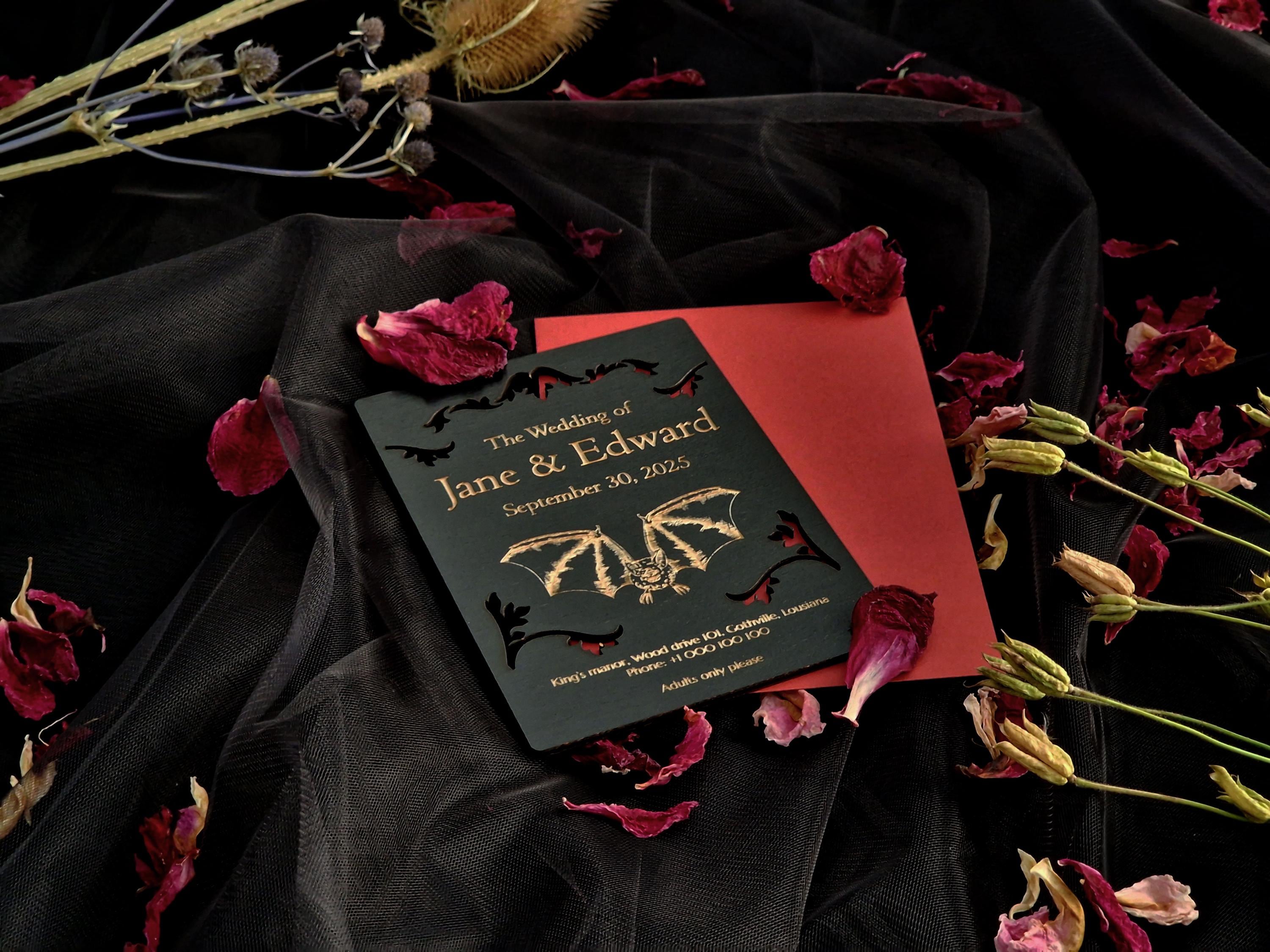 Personalized Bats Wedding Invitations in Bulk • Keepsake Wedding Decore ...
