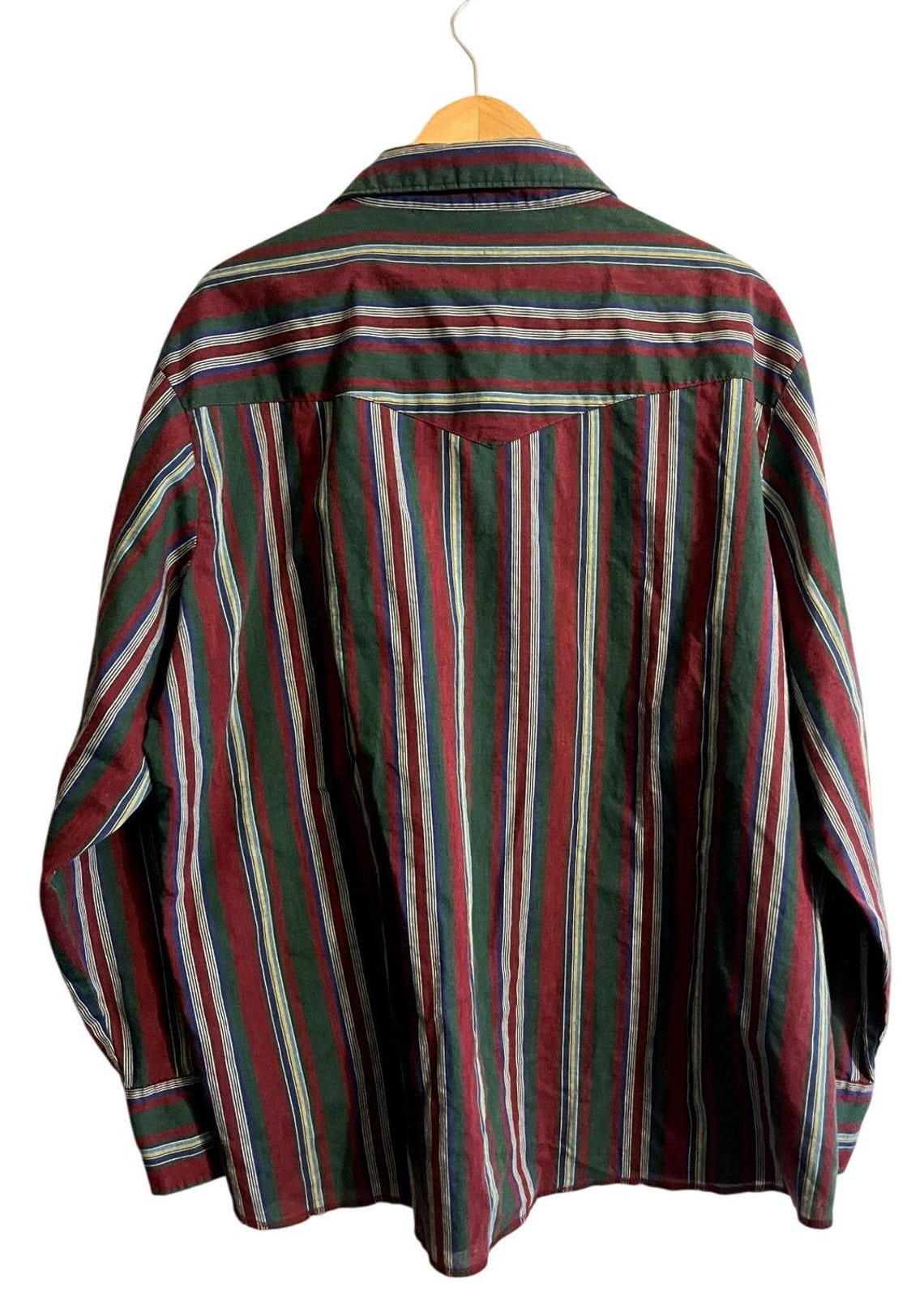 Vintage Rustler Shirt Mens XXL Western Pearl Snap Striped X Long Tails ...