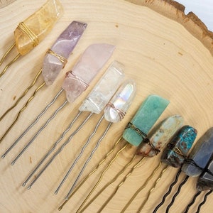 Gemstone Hair Pins - Etsy