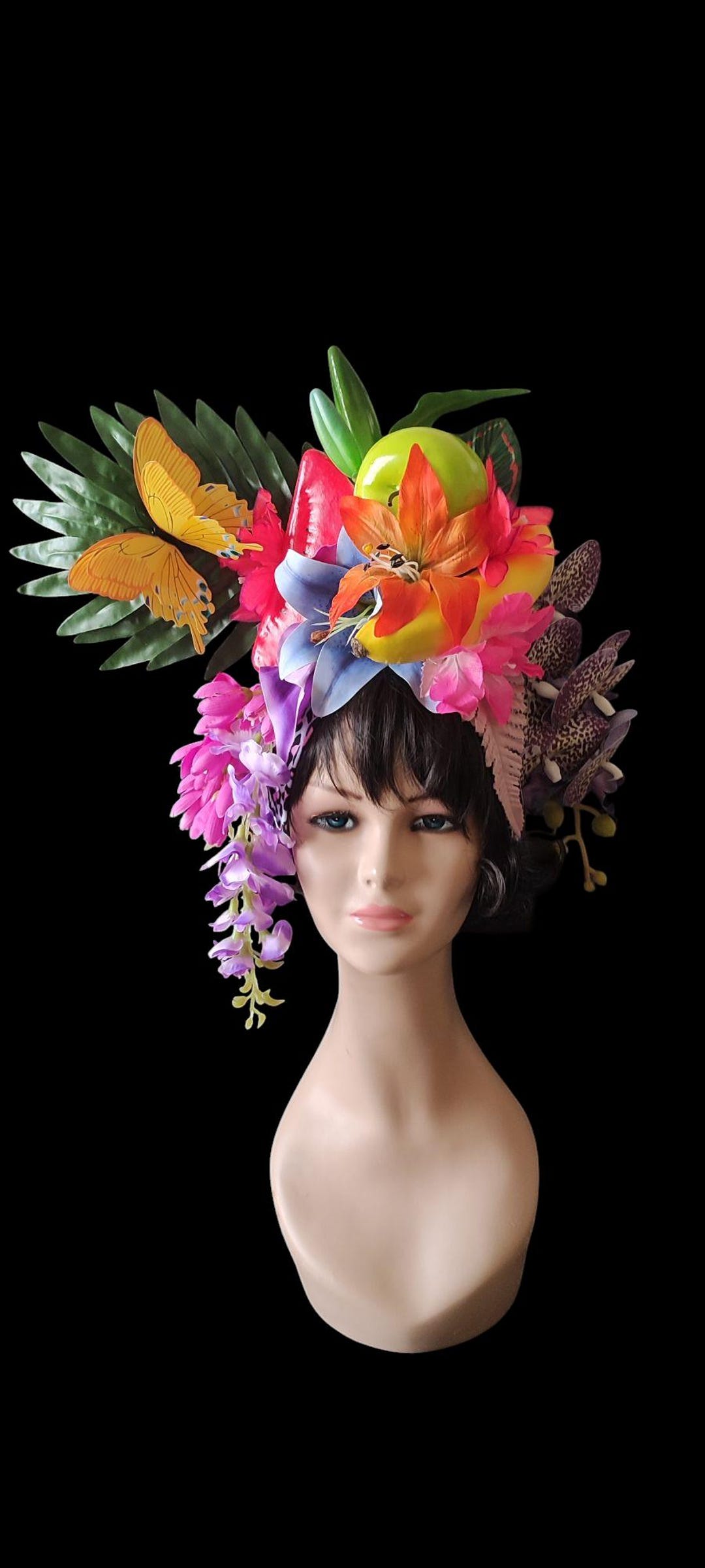 Leopard Violet Fruit Turban Fruit Hat Adult Fruit Headdress Carmen ...