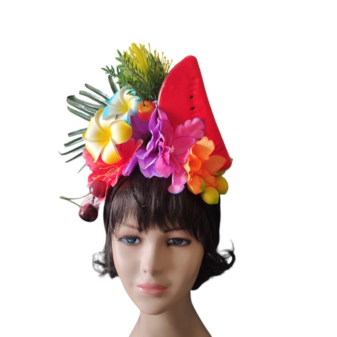 Black Fruit Turban Carmen Miranda Hat Adult Fruit Headdress Festival ...