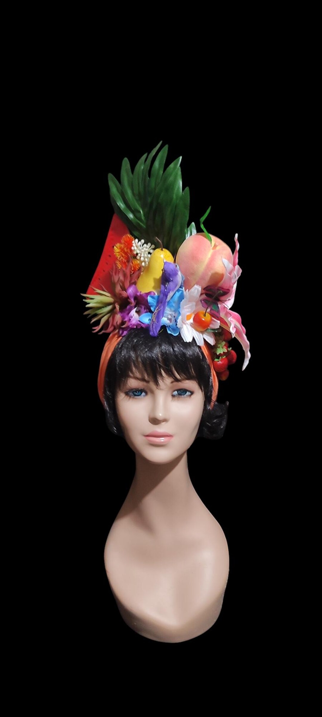 Orange Fruit Hat Adult Carmen Miranda Turban Tropical Party Outfit ...