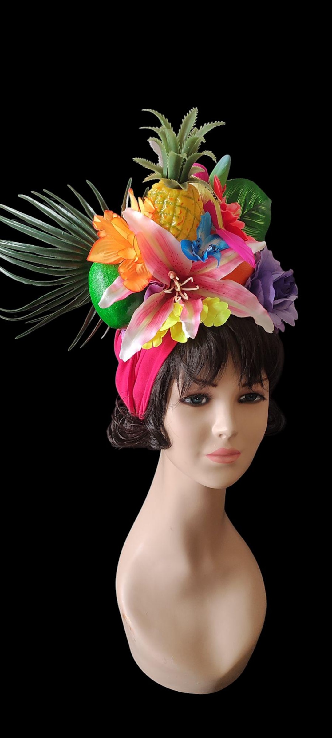 Fruit Hat Adult Tropical Headdress Fruit Turban Carmen Miranda Style ...
