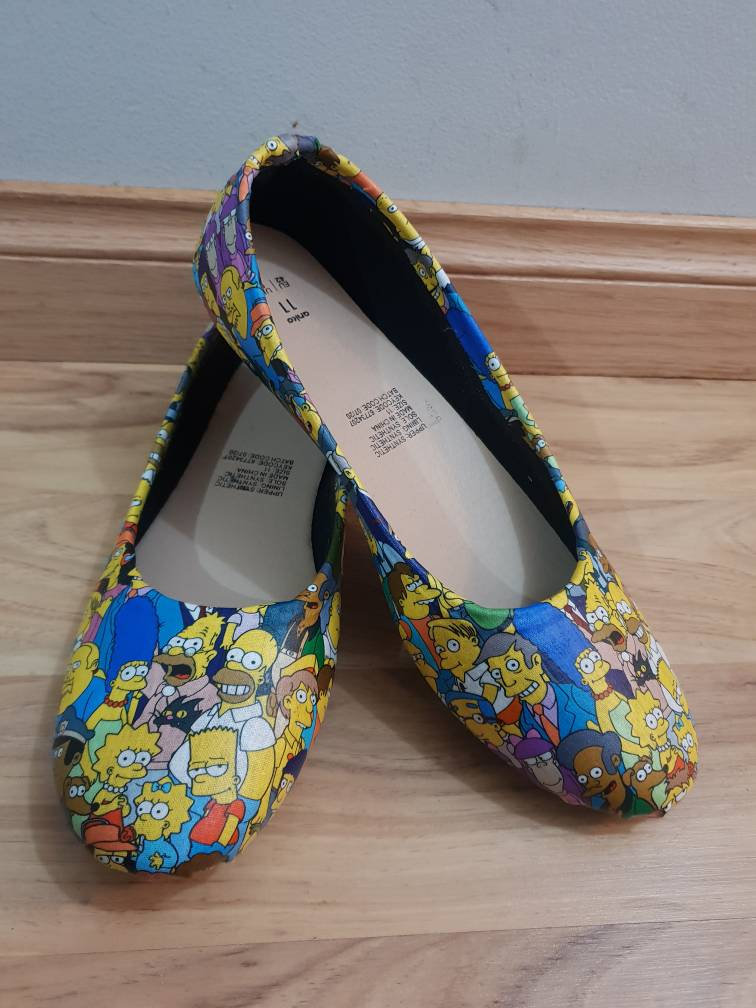 Women the simpsons characters Womens Flat Shoes AU Size | Etsy