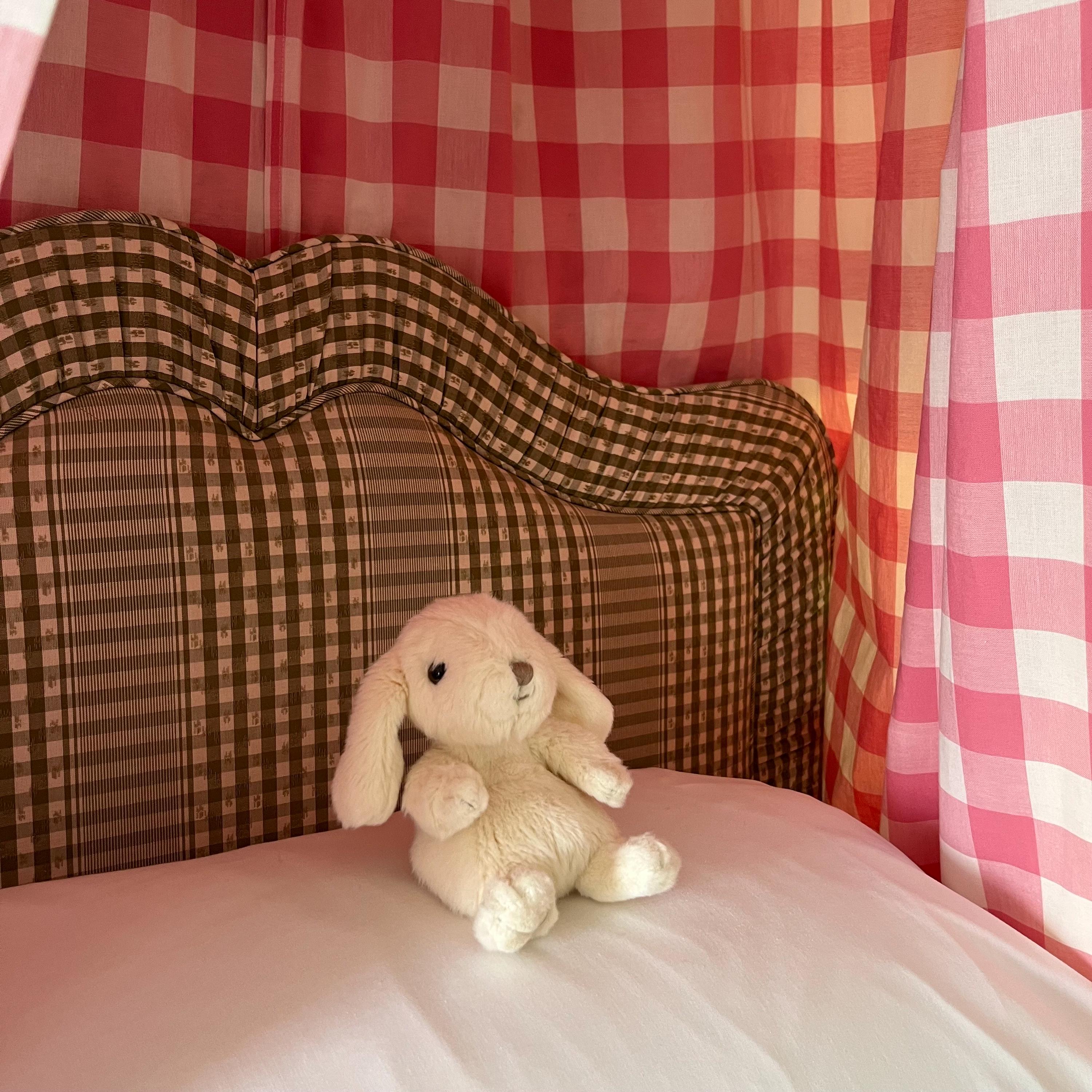 Ruffled Bed Canopy in Pink Check - Etsy