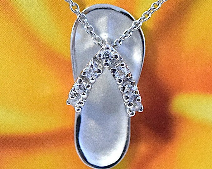Beautiful Hawaiian Slipper Necklace, Sterling Silver Sandal Flip-flop ...