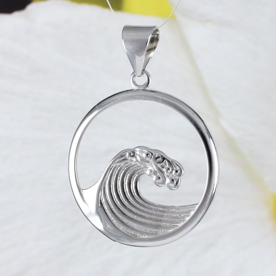 Unique Beautiful Hawaiian Ocean Wave Necklace Sterling Silver - Etsy
