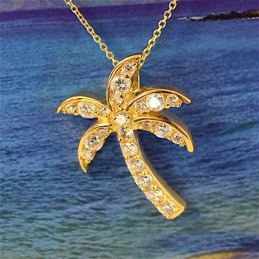 Beautiful Hawaiian Large Palm Tree Necklace Sterling Silver | Etsy