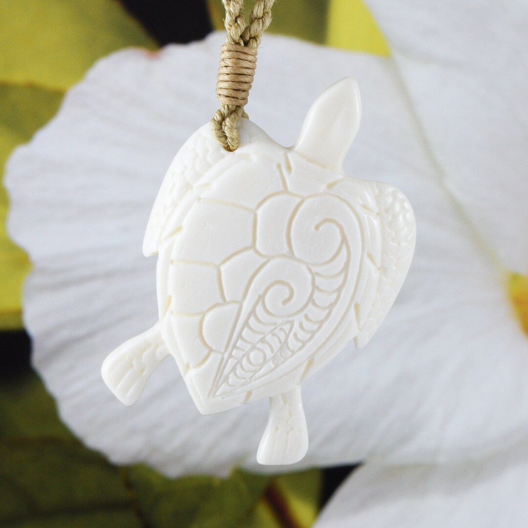 Unique Hawaiian Large Sea Turtle Necklace Hand Carved Buffalo - Etsy