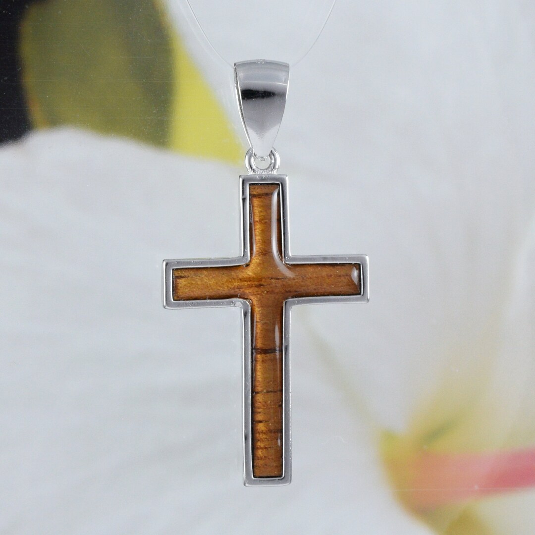 Gorgeous Hawaiian Large Genuine Koa Wood Cross Necklace - Etsy
