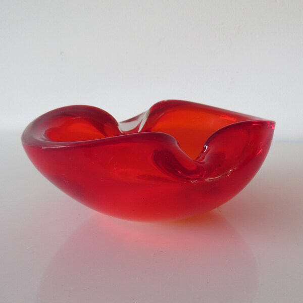 Red Glass Ashtray - Etsy