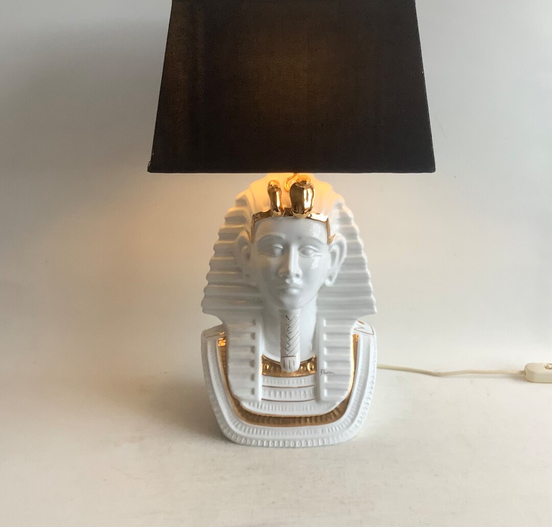 Earthenware Pharaoh/ Sphinx Lamp. Hollywood Regency Style. Design. 80s ...