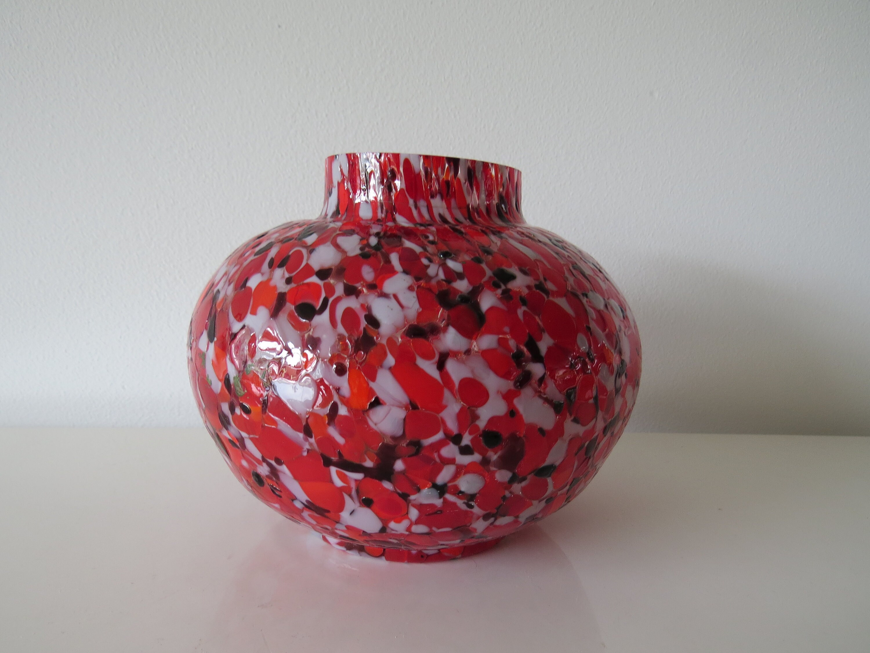 Spatter Glass Vase Art Deco. Kralik Bohemia . Czech - Etsy UK