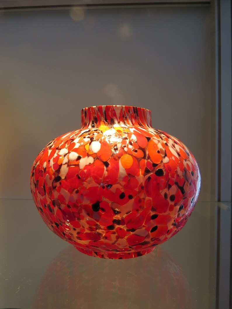 Spatter Glass Vase Art Deco. Kralik Bohemia . Czech - Etsy UK