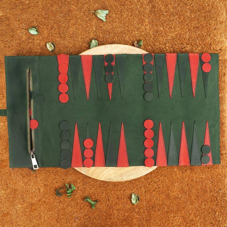 Leather Personalized Backgammon Set, Custom Christmas Gift for Any Game ...