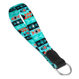 Tribal Monogram Keychain, Wristlet Keychain Personalized, Engraved Key ...