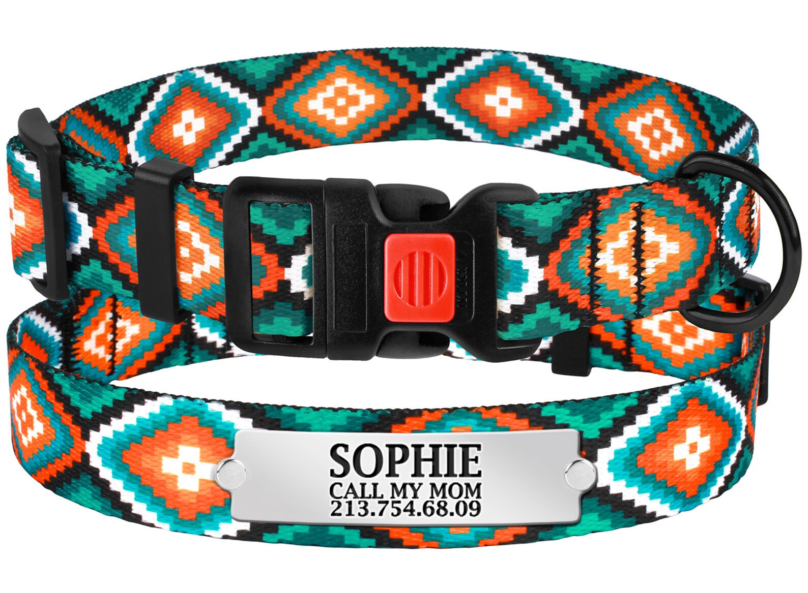 Tribal Dog Collar Personalized Nylon Dog Collar Side Release - Etsy