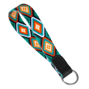 Tribal Monogram Keychain, Wristlet Keychain Personalized, Engraved Key ...