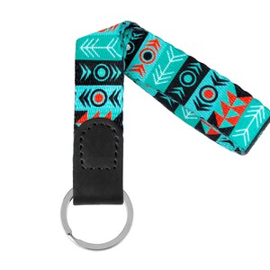 Tribal Monogram Keychain, Wristlet Keychain Personalized, Engraved Key ...