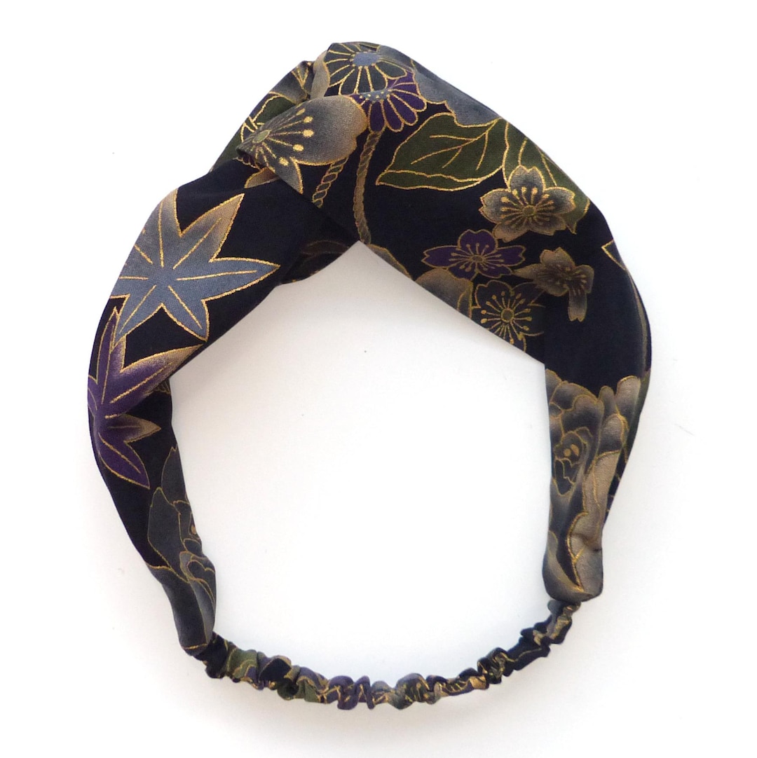 In 3 WIDTHS Twist Headband in Black / Gold / Dark Green / Gray With ...