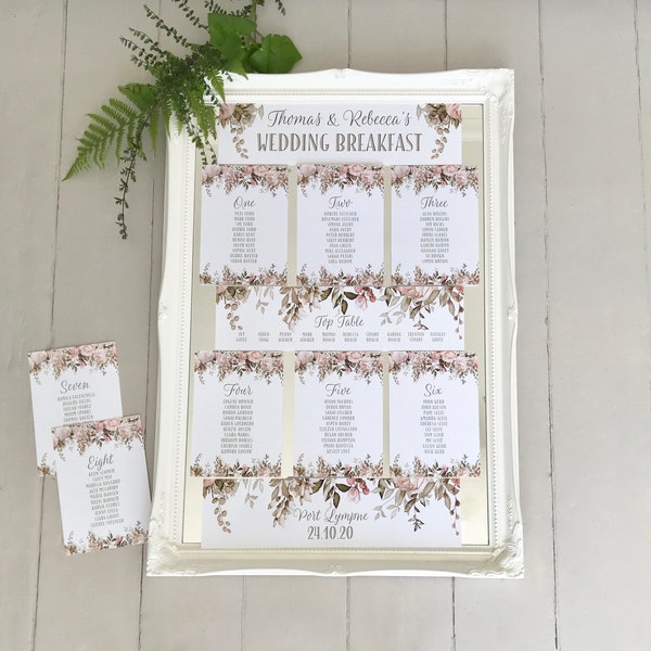 Table Plan Card - Etsy UK