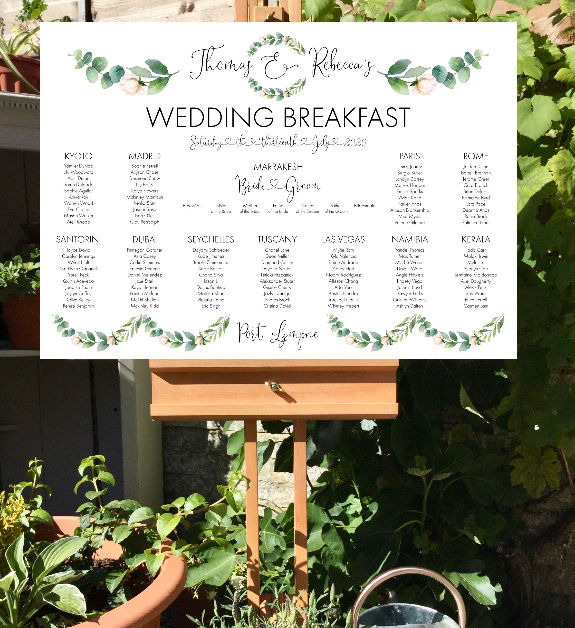 Wedding TABLE Plan and SEATING Chart Sign Watercolour - Etsy UK