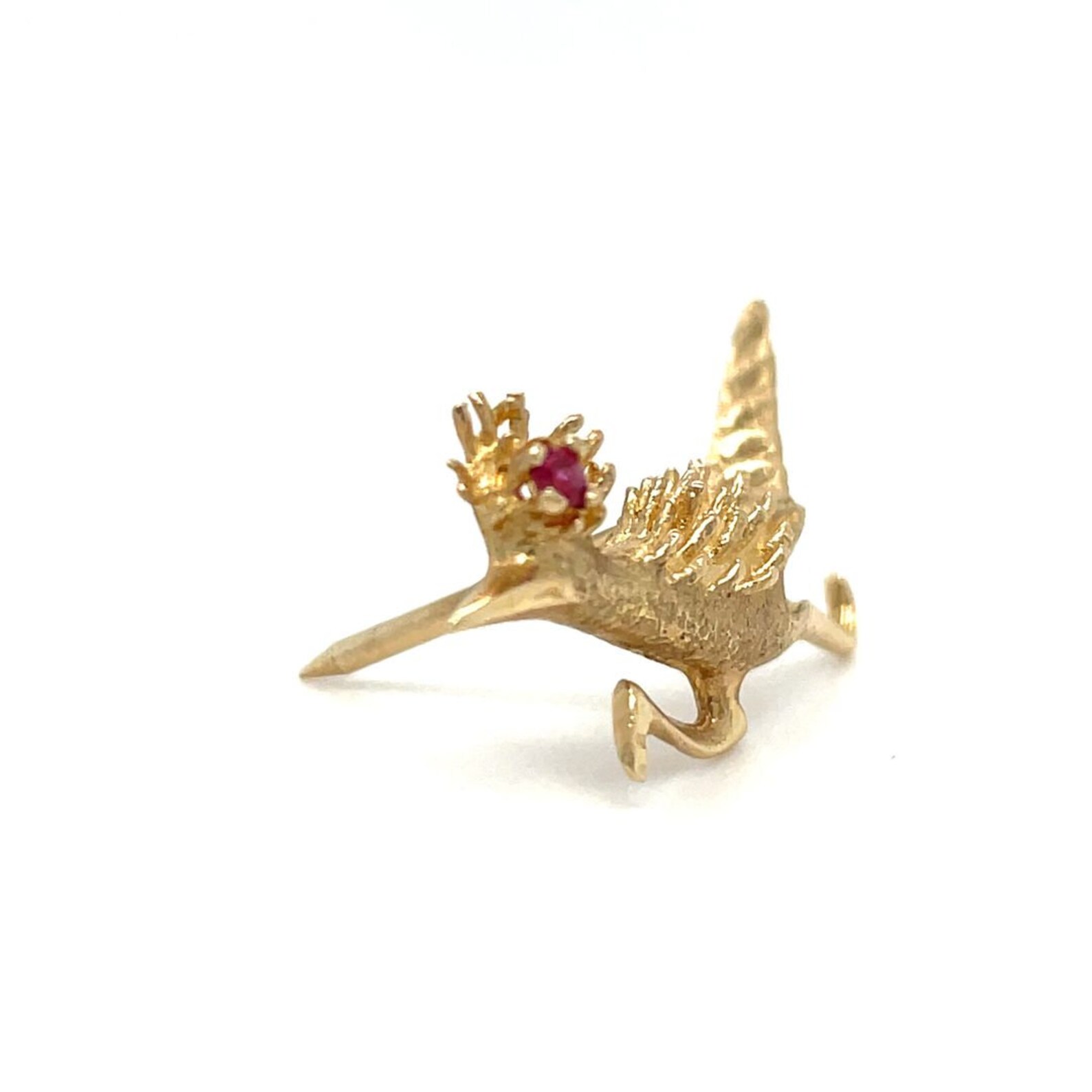 Vintage 14K Yellow Gold & Ruby Road Runner Tie Tack Lapel Pin - Etsy