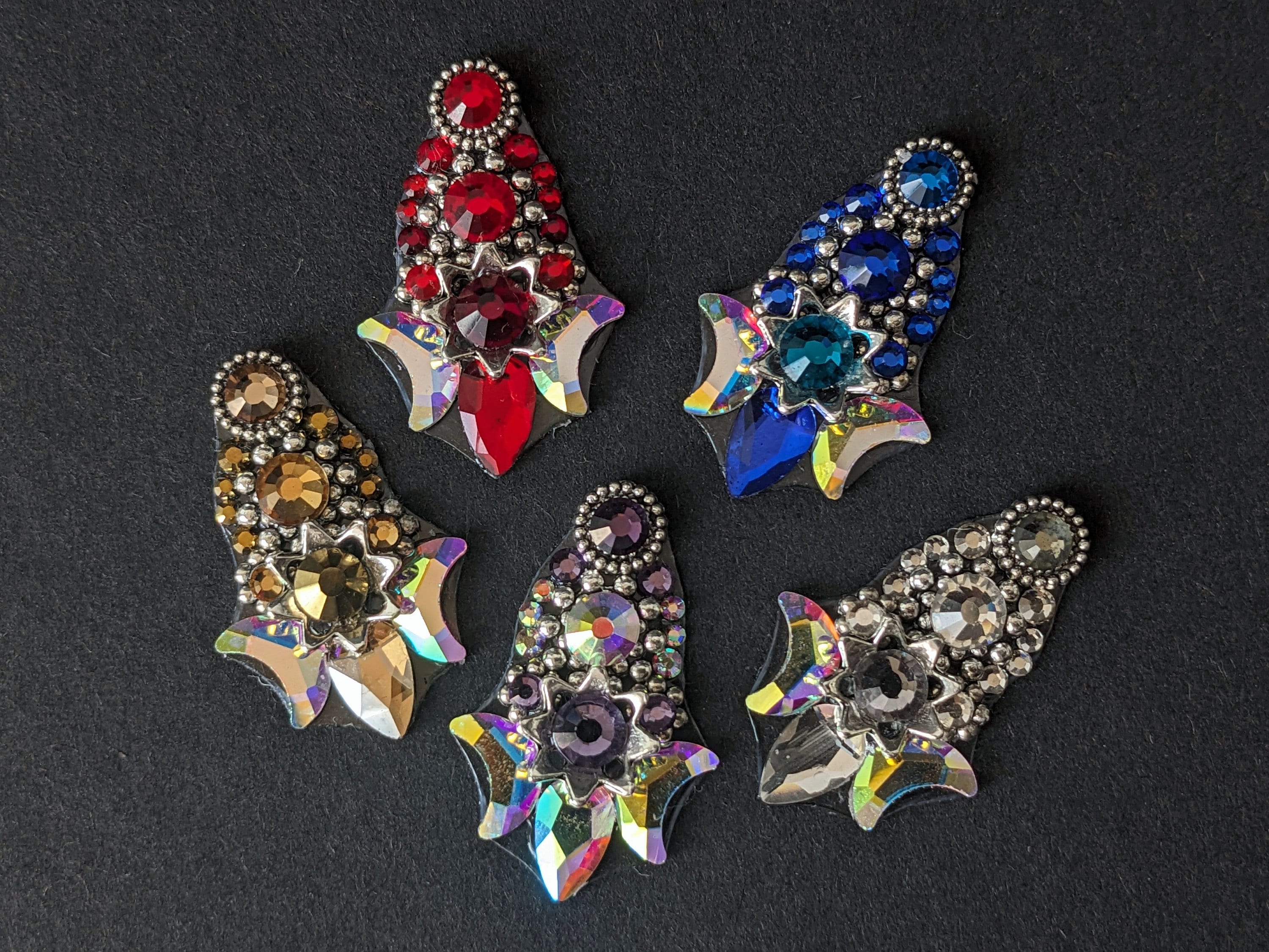 Moon Bindi Tribal Fusion Silver Crystal Bindi Crescent Moon Face Jewels ...