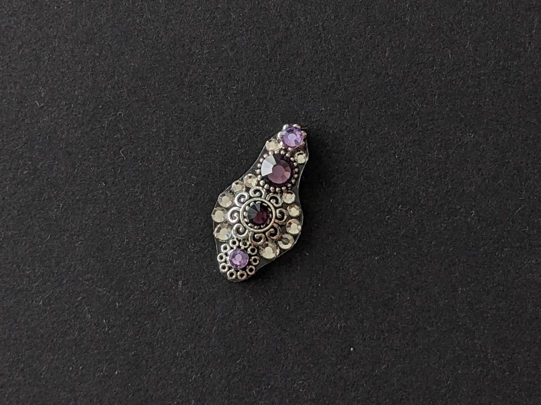Purple Tribal Fusion Bindi | Teardrop Silver Crystal Bindi | Third Eye ...