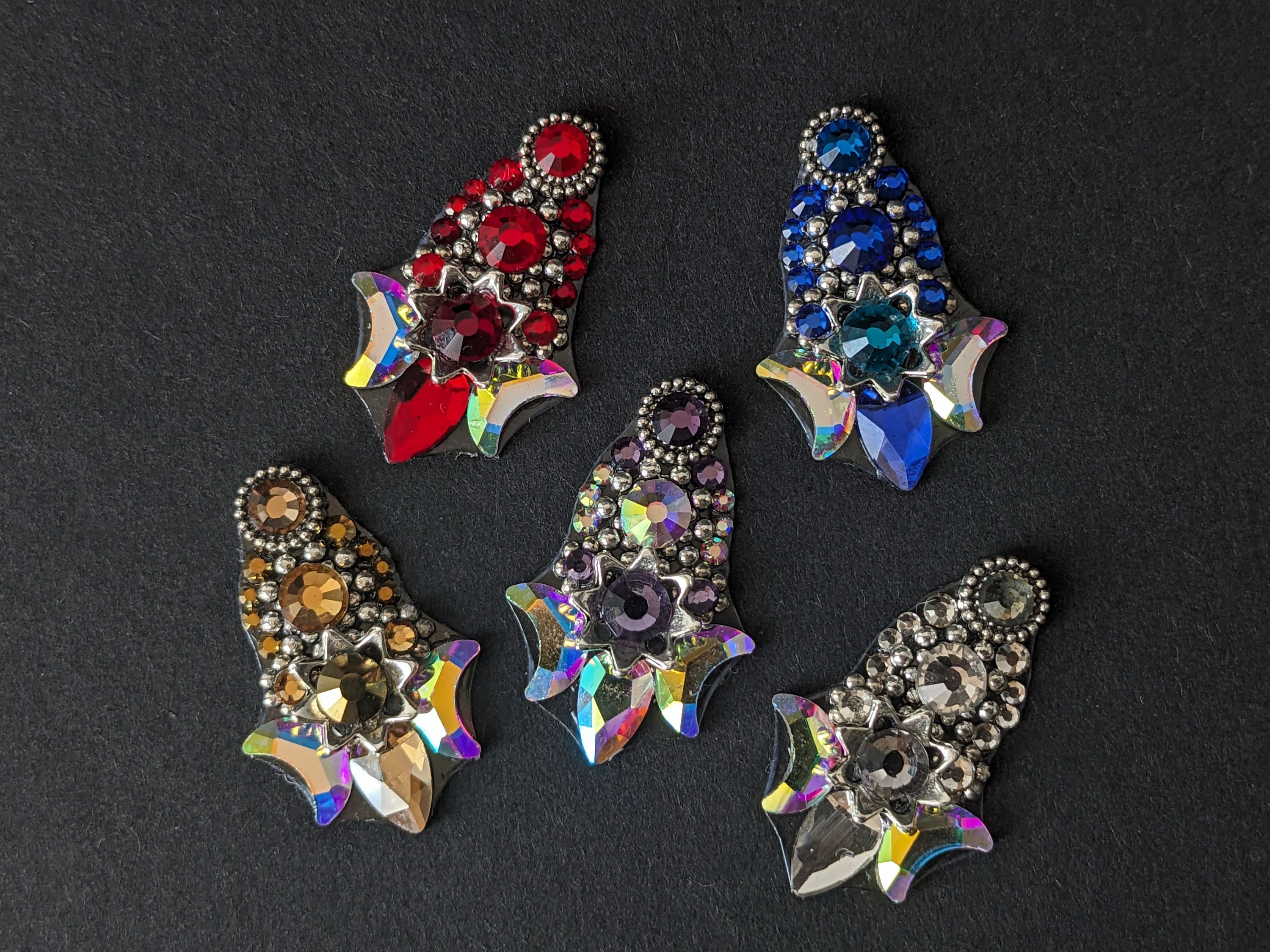 Moon Bindi Tribal Fusion Silver Crystal Bindi Crescent Moon Face Jewels ...