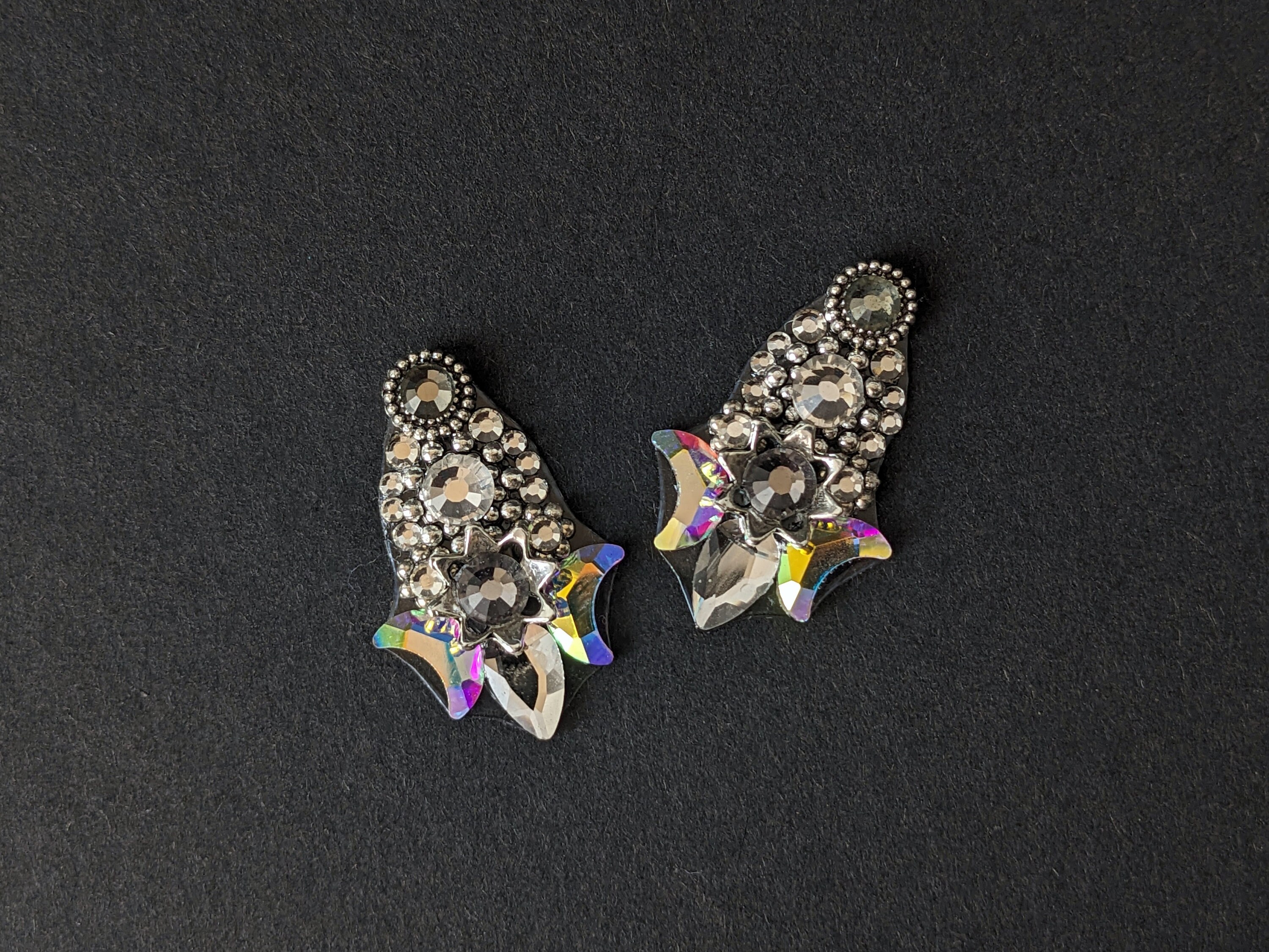 Moon Bindi Tribal Fusion Silver Crystal Bindi Crescent Moon Face Jewels ...