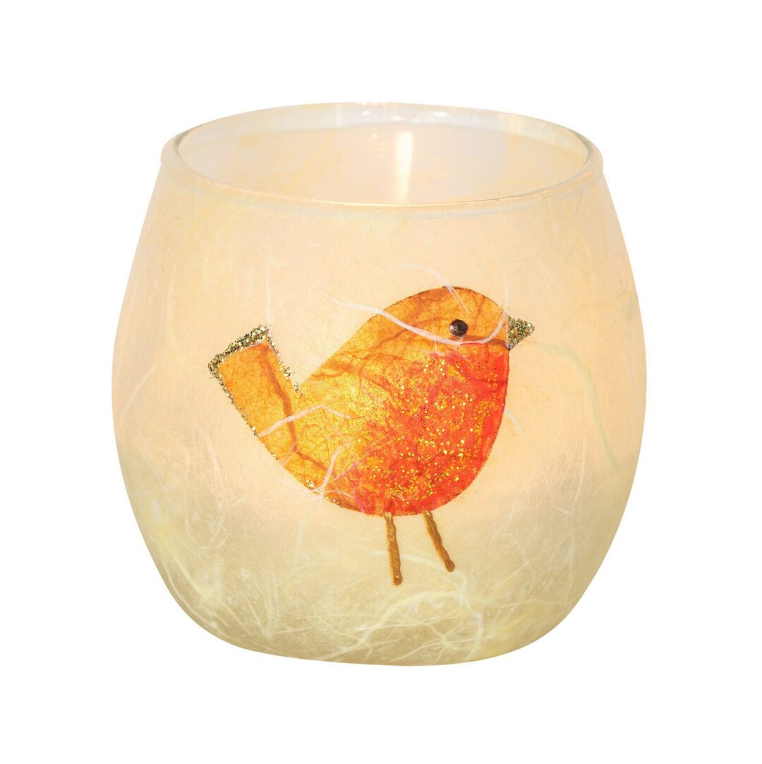 T Light Candle Holder Cute Robin Sparkly Candle Holder - Etsy