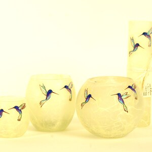 Hummingbird Tealight Candle Holder - Sweet Hand Painted Humming Birds ...