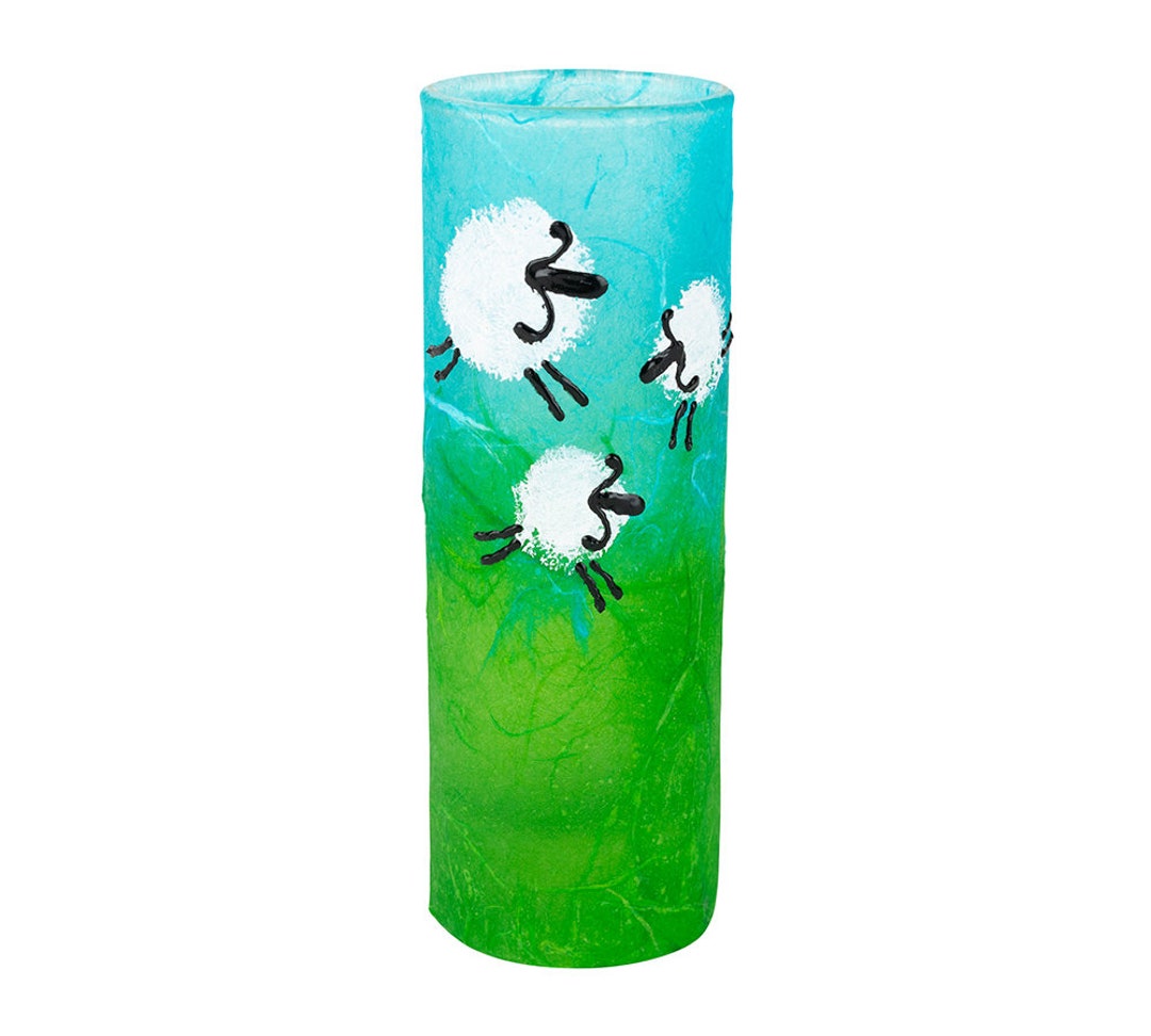 Cute Little Sheep Posy Vase - Small Vase With Happy Sheep in Blue and ...