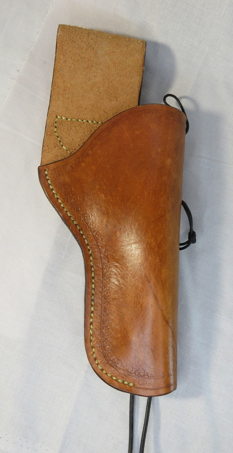 Leather Western Style Holster for Med Frame 45 Cal. Briar Brown Color ...