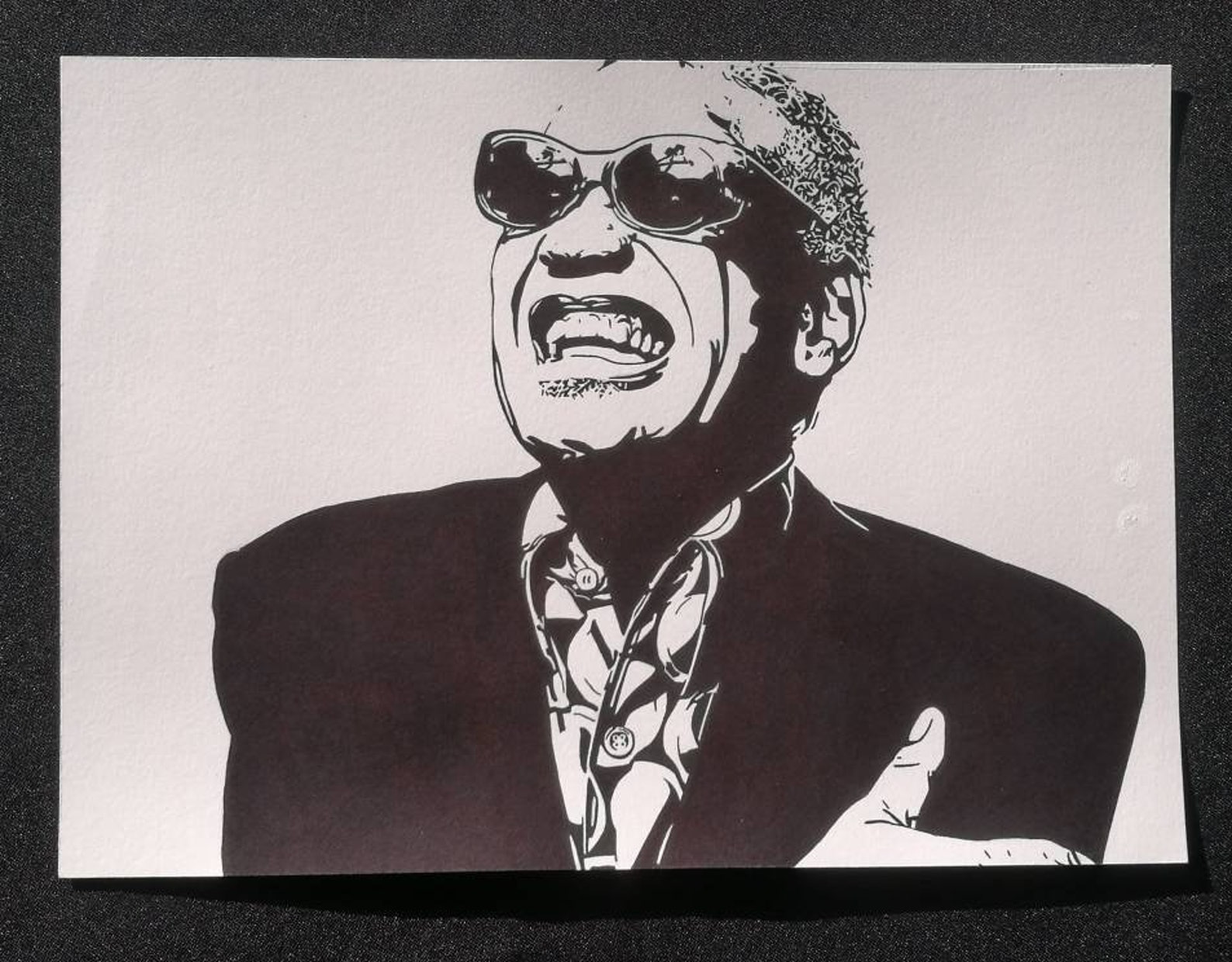 Framed Giclée Print Featuring a Portrait of Ray Charles - Etsy