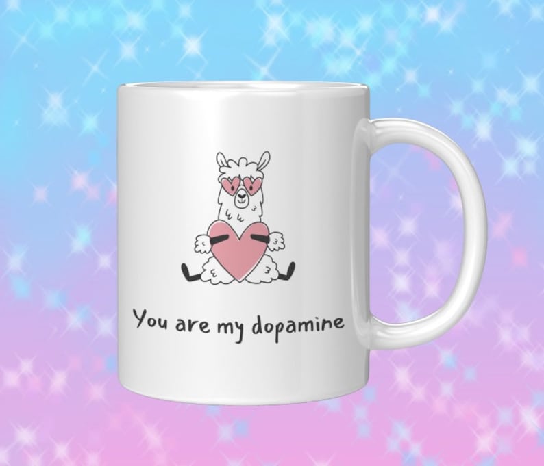 ADHD Valentines Day You Are My Dopamine Llama Mug for Girlfriend ...