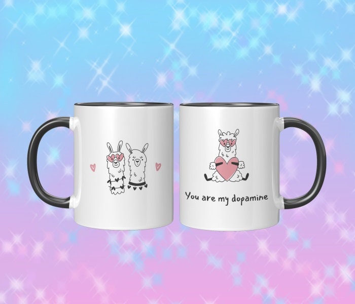 ADHD Valentines Day You Are My Dopamine Llama Mug for Girlfriend ...