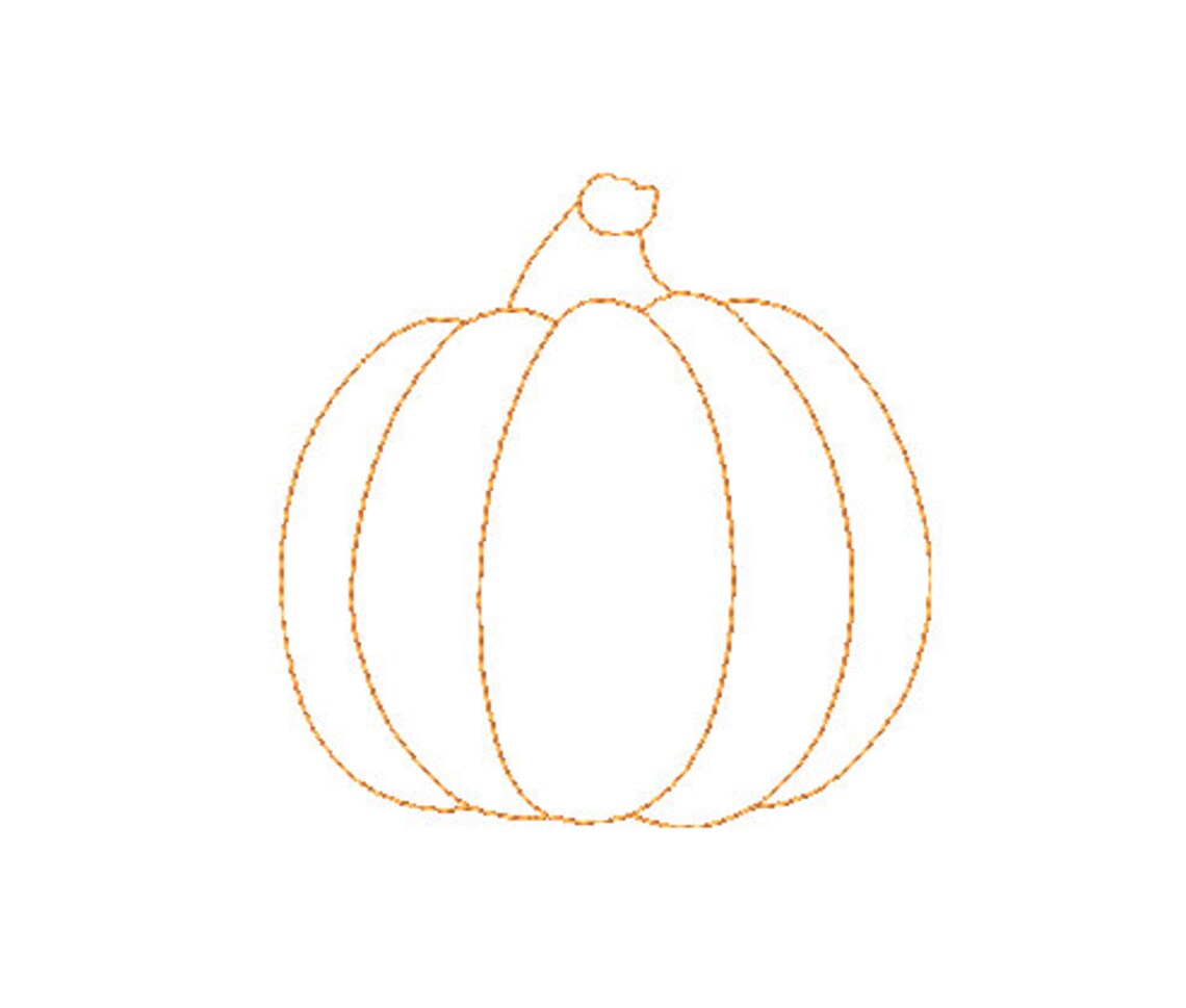 Pumpkin 1 Line Work Digital Embroidery File-machine Embroidery - Etsy