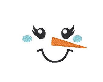 Snowman Face Machine Embroidery Design, Winter Christmas (digital File ...