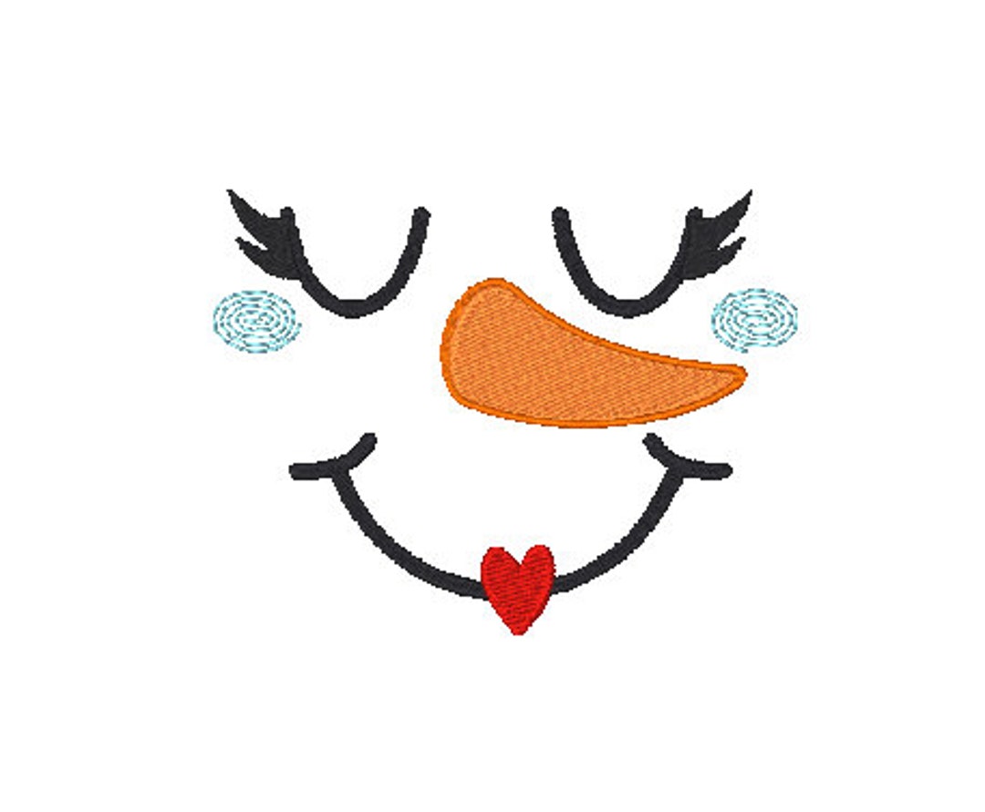 Snowman Face Embroidery Design (digital Download) - Etsy