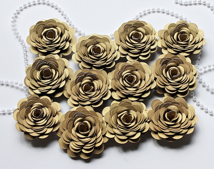 Gold Wedding Decor - Loose Paper Flowers - 1st Anniversary - Wedding ...
